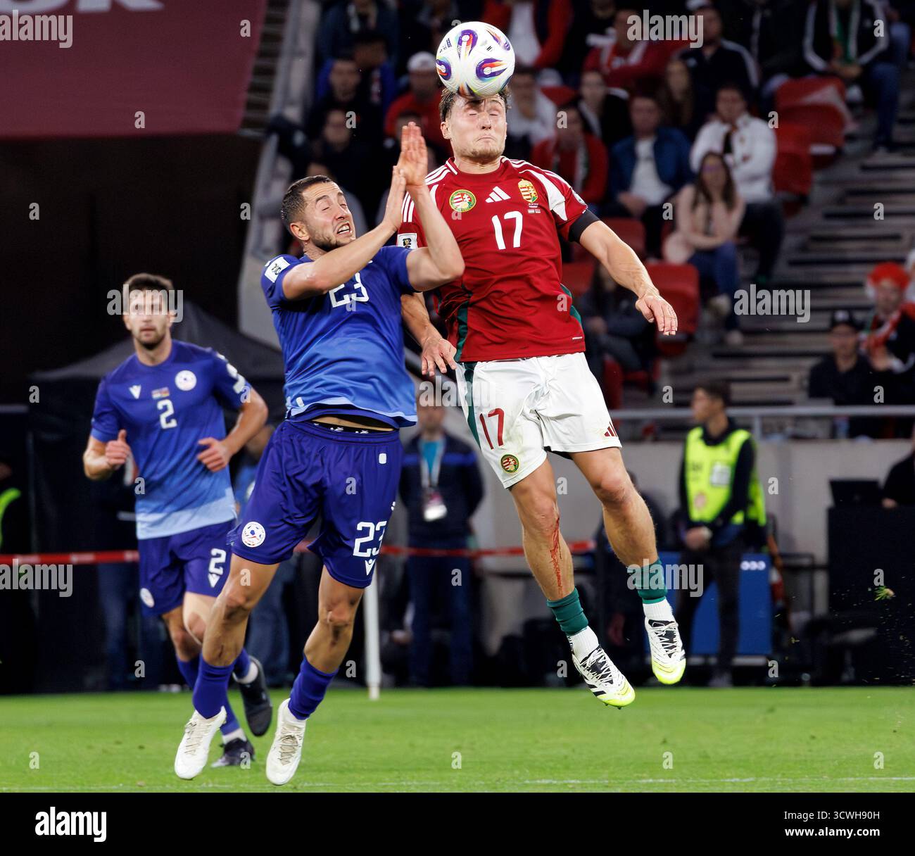 Budapest, Hungary. 11th October, 2025. Callum Styles of Hungary battles ...