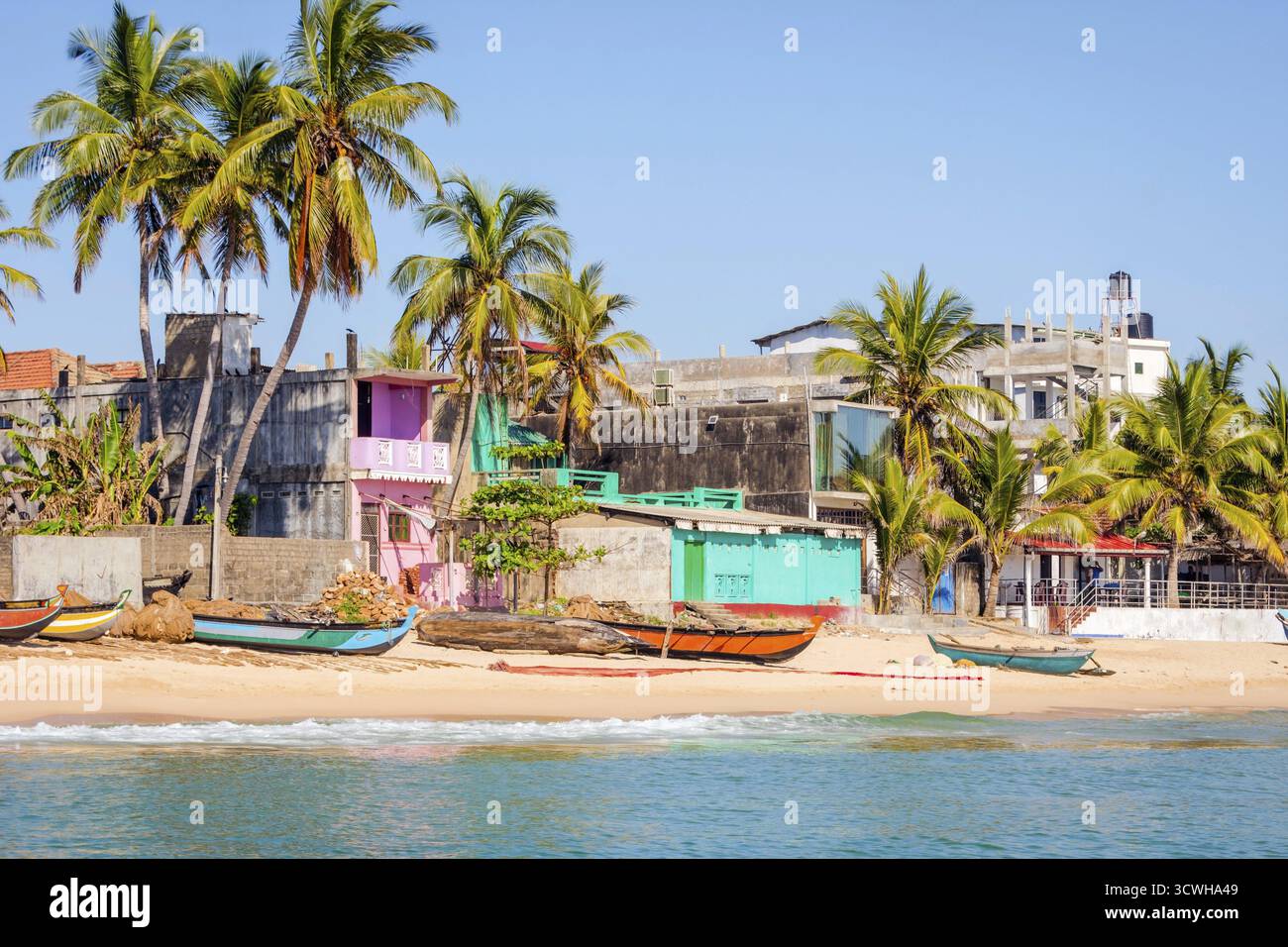 View towards sea front houses in Trincomalee, Sri Lanka Stock Photo - Alamy