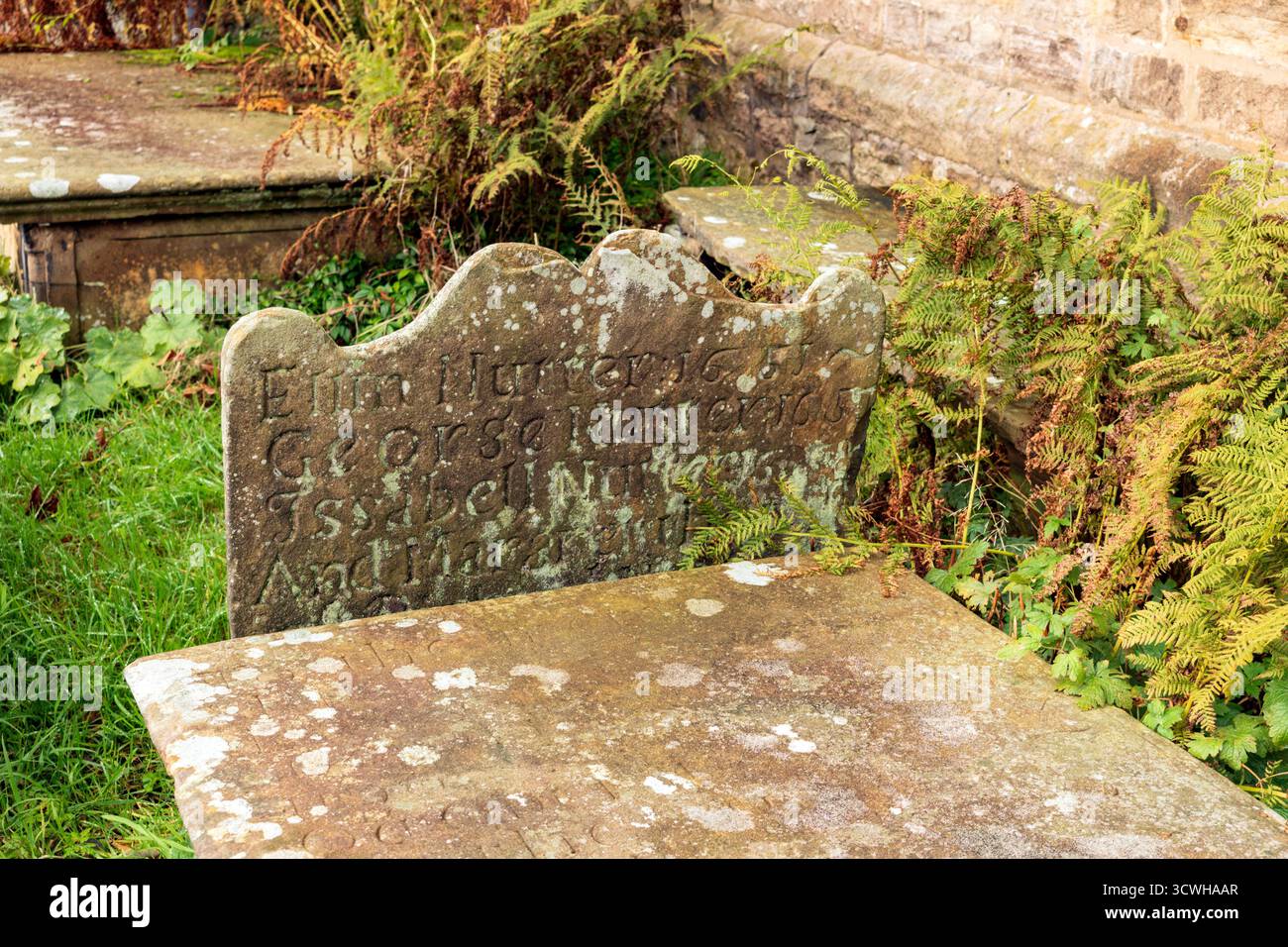 The flat gravestone is the alleged gravestone of Alice Nutter, hanged ...