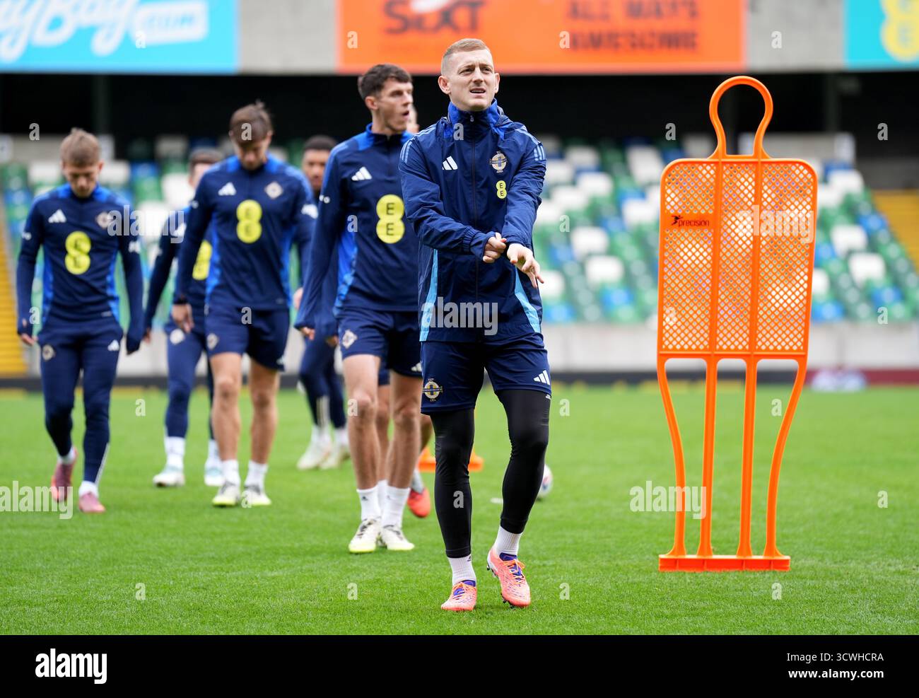 Northern Ireland's George Saville during a training session at the ...