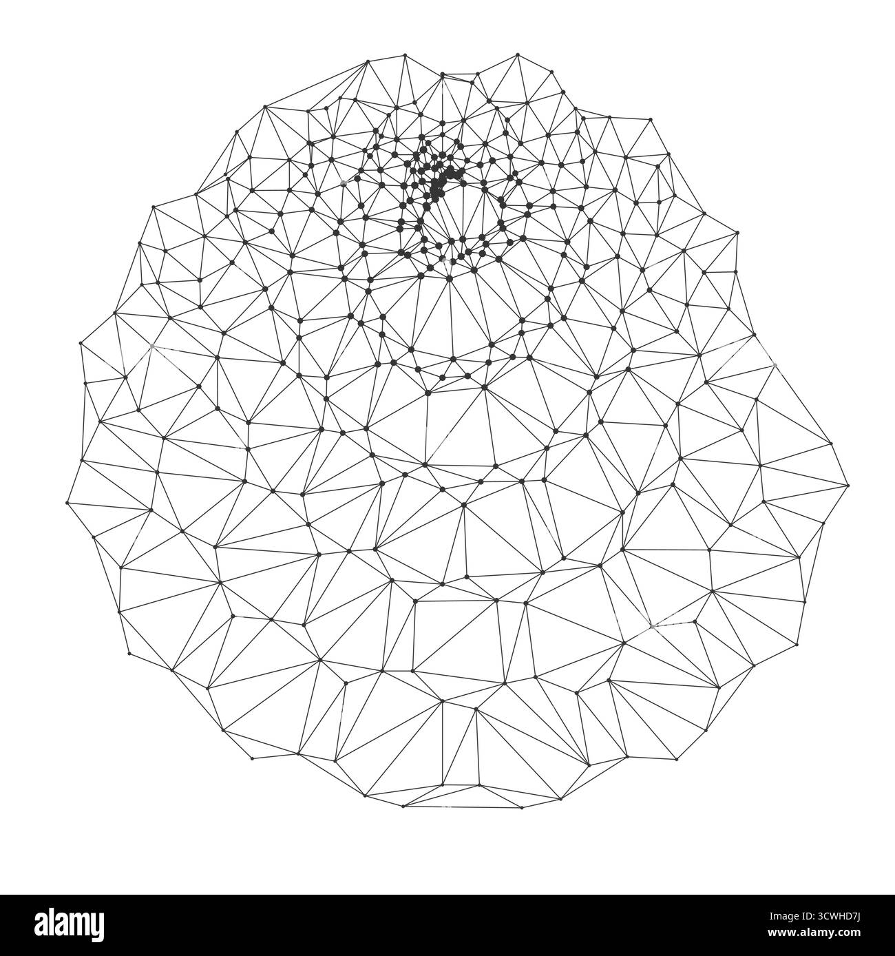 Modern geometric spiral cone wireframe pattern ideal for technology ...