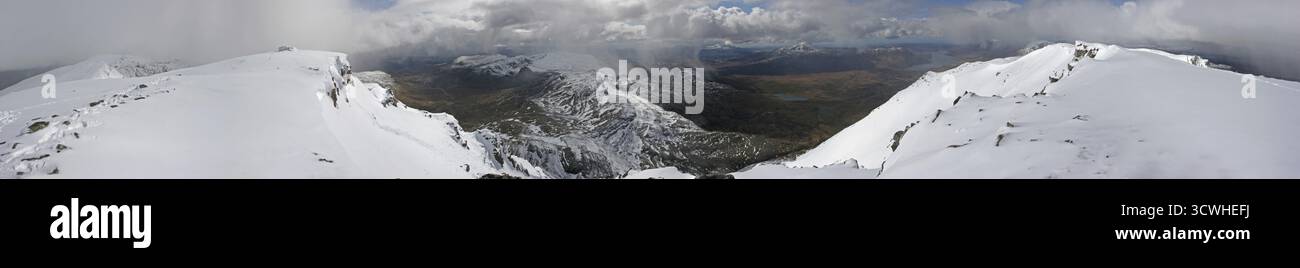 Ben More Assynt, Conival Summit & Breabag with spring snow shower ...