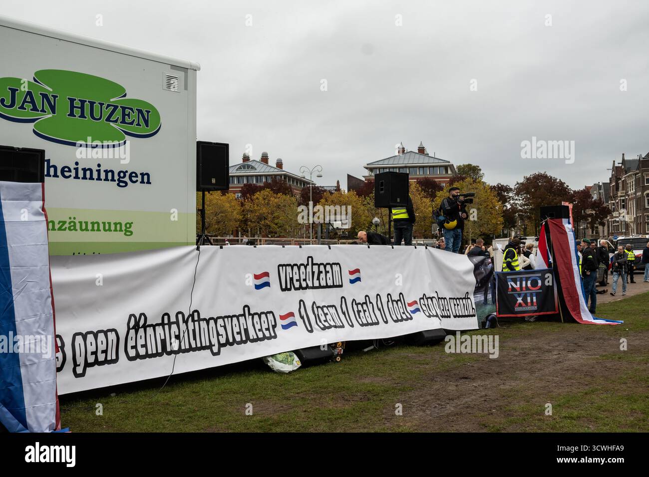 Amsterdam, the Netherlands 12.10.25 right wing national protest ...