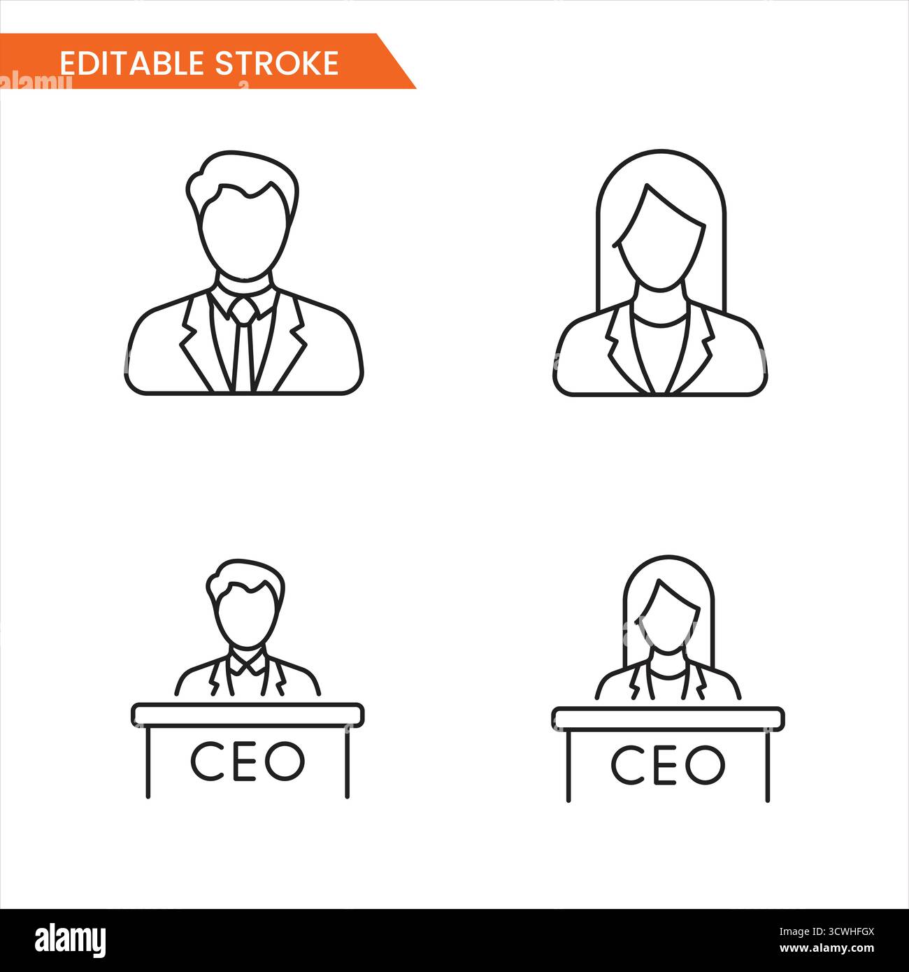 Portrait happy successful female Stock Vector Images - Alamy