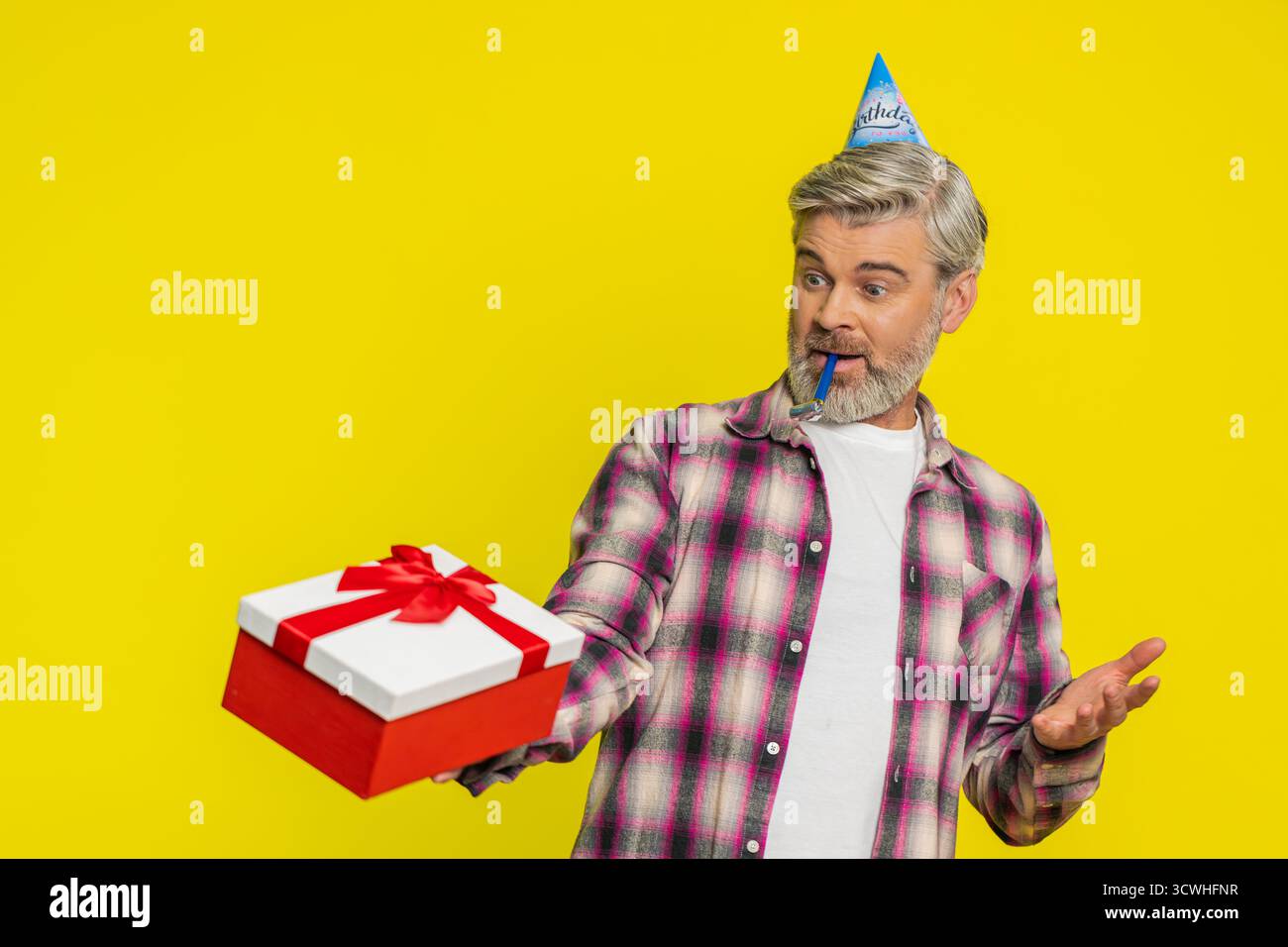 Mature man beams delight hi-res stock photography and images - Alamy