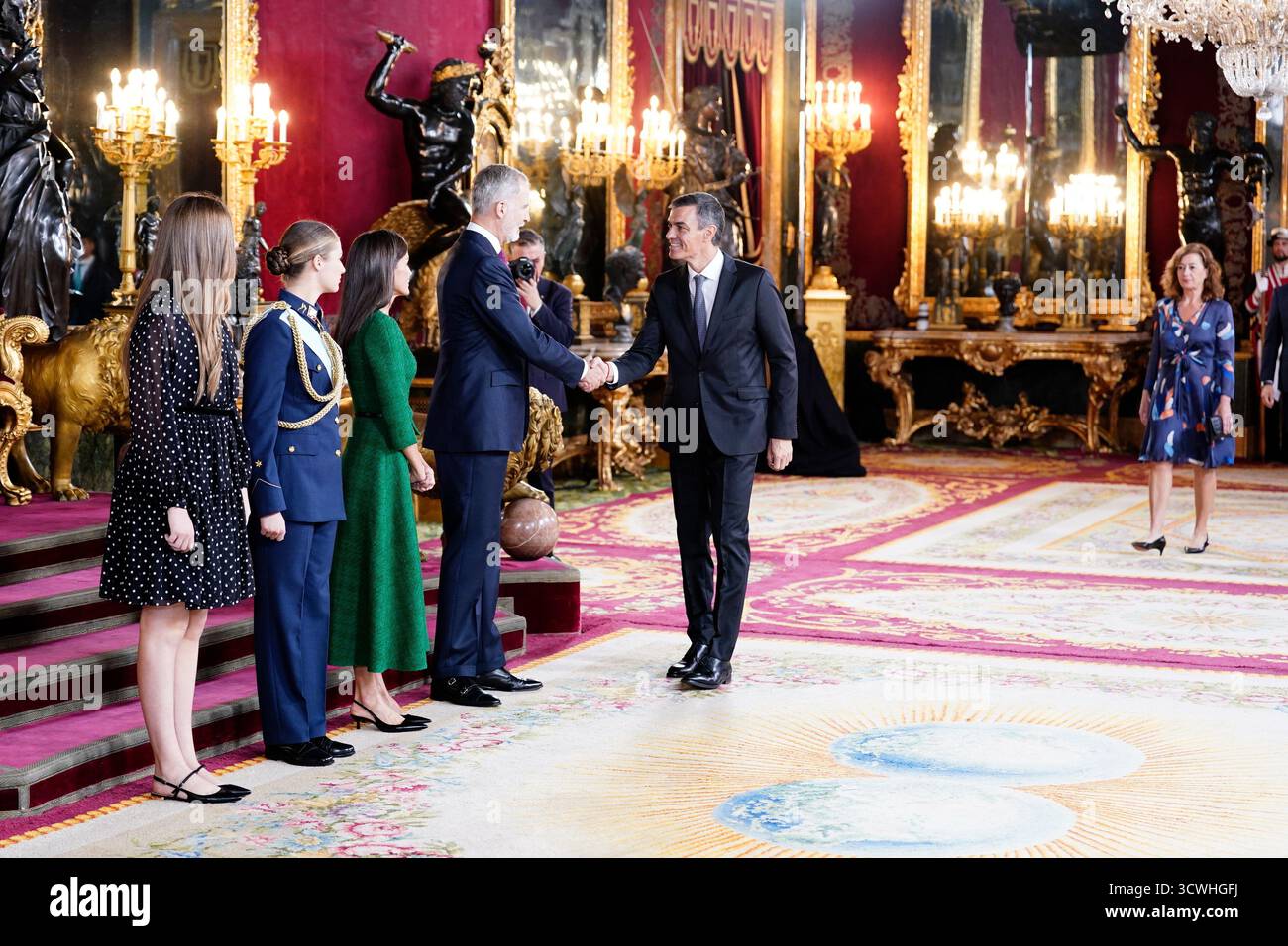 King Felipe and Queen Letizia, Princess Leonor and Princess Sofia, the ...