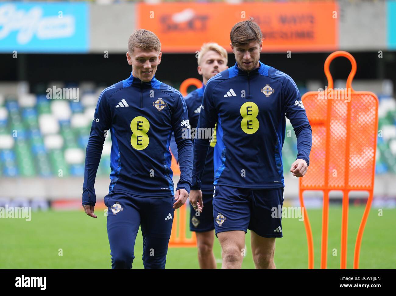 Northern Ireland's Ethan Galbraith (left) and Paddy McNair during a ...