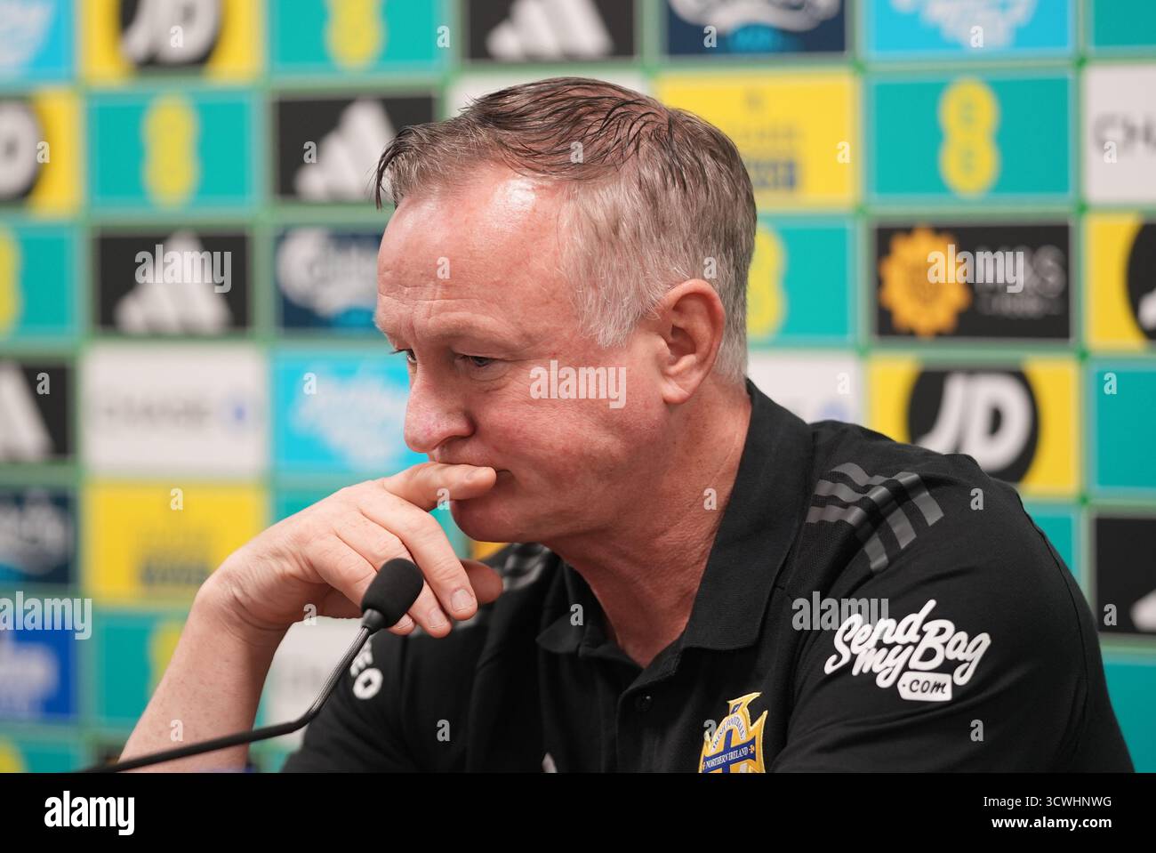 Northern Ireland manager Michael O'Neill during a press conference at ...