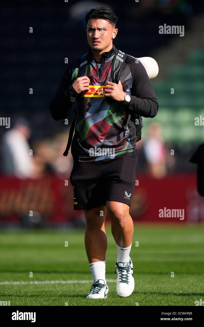 Harlequins' Marcus Smith arriving before the Gallagher PREM match at ...