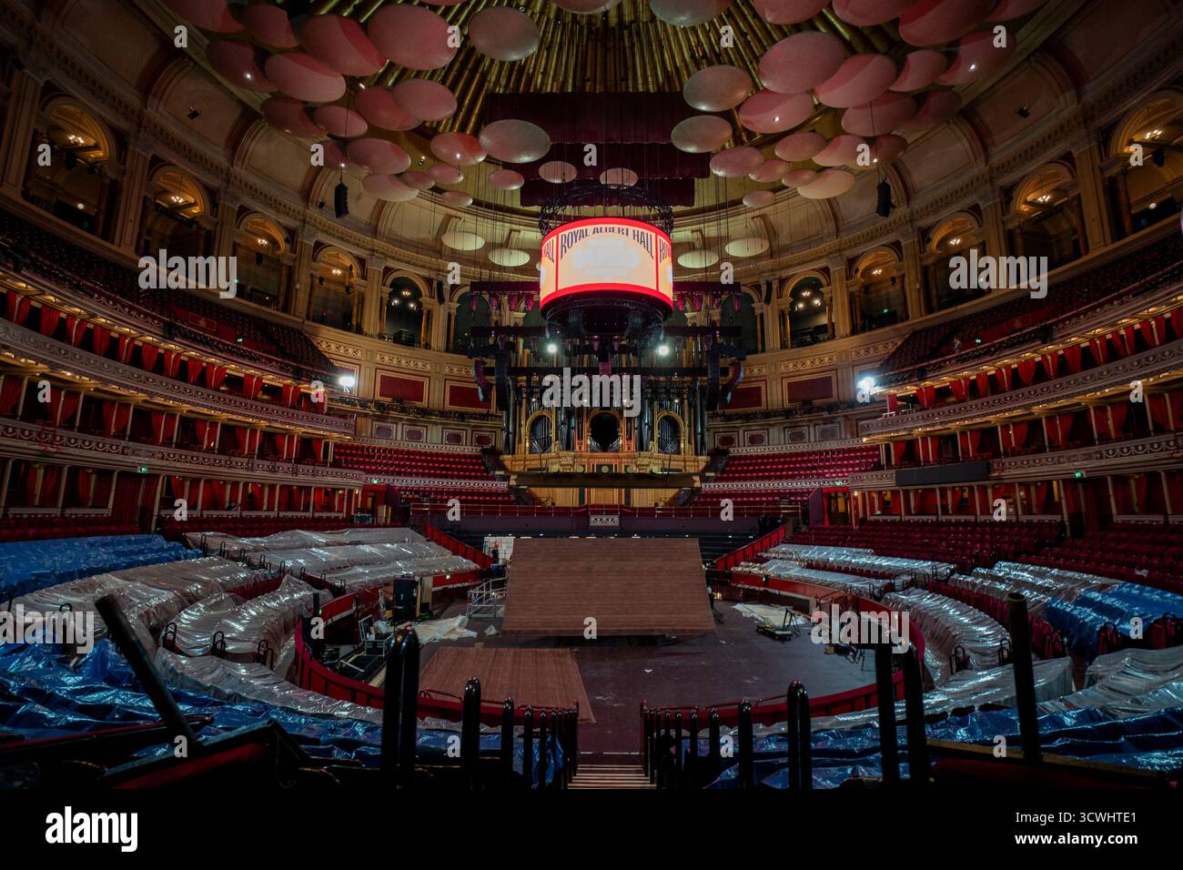 The construction of the dohyo in the auditorium ahead of The Grand Sumo ...