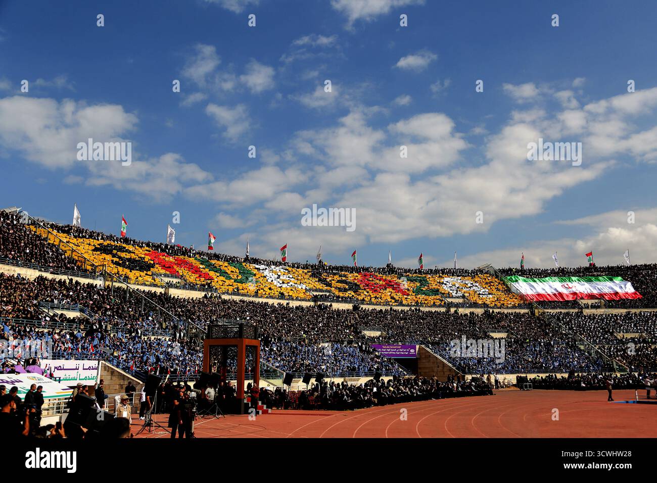 Beirut, Lebanon. 12th Oct, 2025. Pro-Iranian Hezbollah al-Mahdi Scouts ...