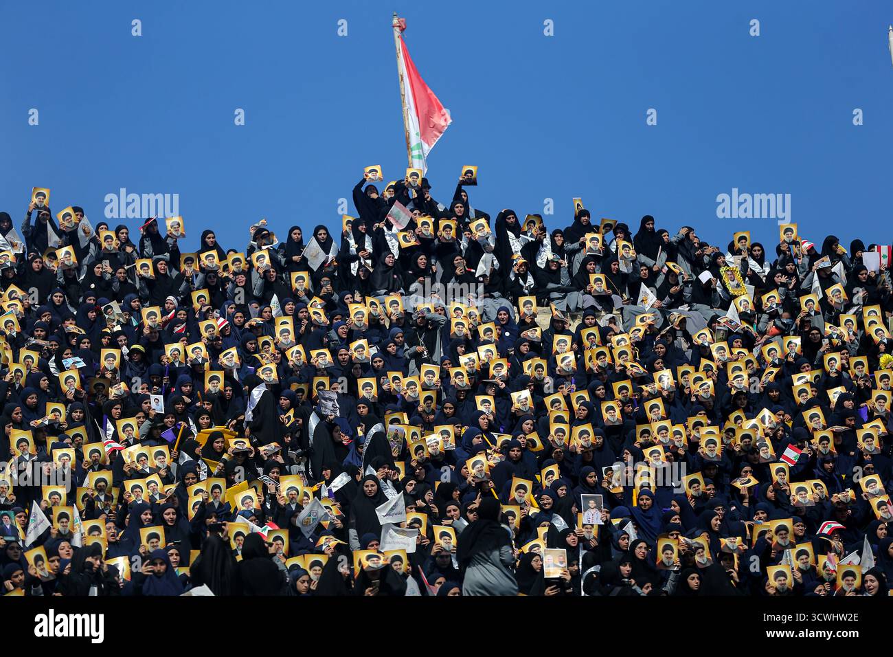 Beirut, Lebanon. 12th Oct, 2025. Thousands of pro-Iranian Hezbollah al ...