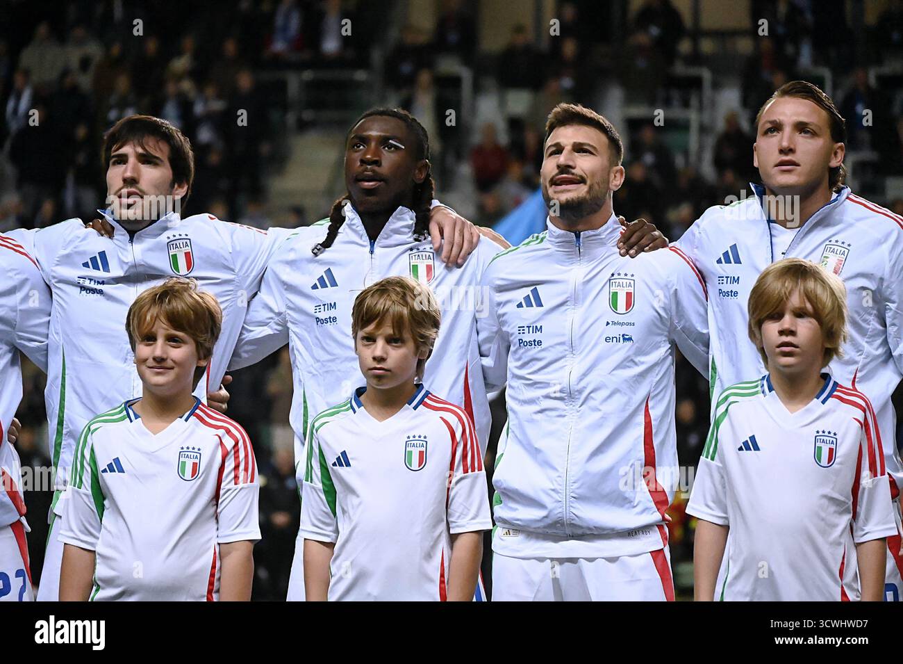 Sandro Tonali, Moise Kean, Riccardo Orsolini and Mateo Retegui (Italy ...