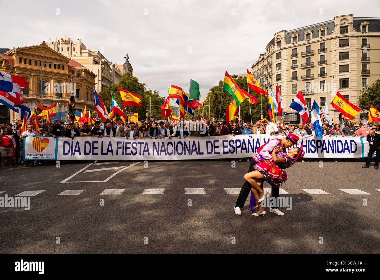 Spain-Barcelona-Spanish National Day in Barcelona, Spain. Barcelona ...