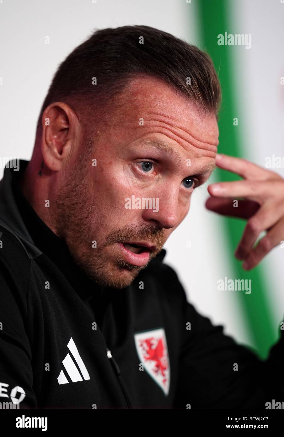 Wales manager Craig Bellamy during a press conference at the Vale ...