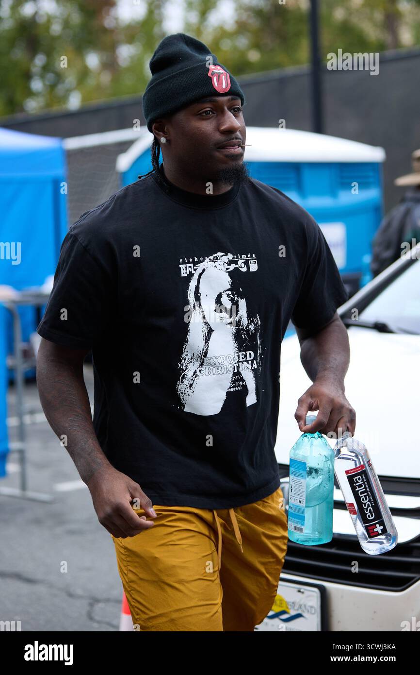Carolina Panthers wide receiver Xavier Legette arrives at Bank of ...