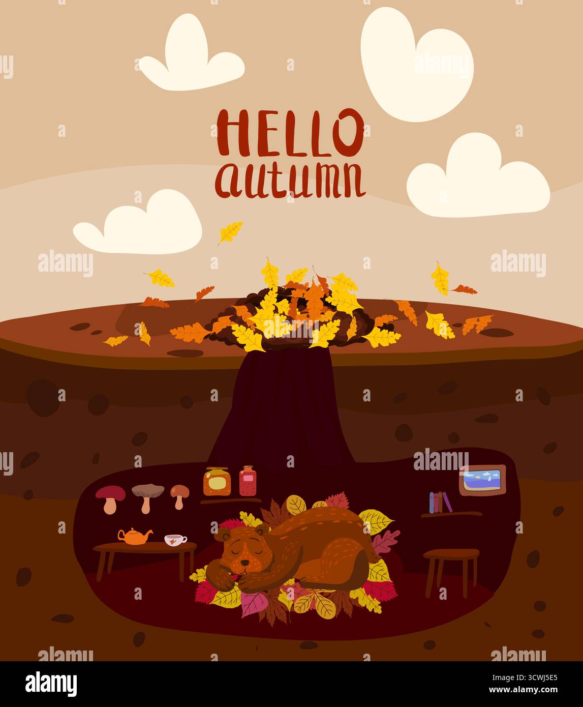 Cute bear sleeping funny Stock Vector Images - Alamy