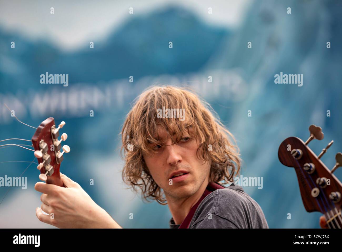 NEW YORK, NEW YORK - SEPTEMBER 27: The band Geese, fronted by Cameron ...