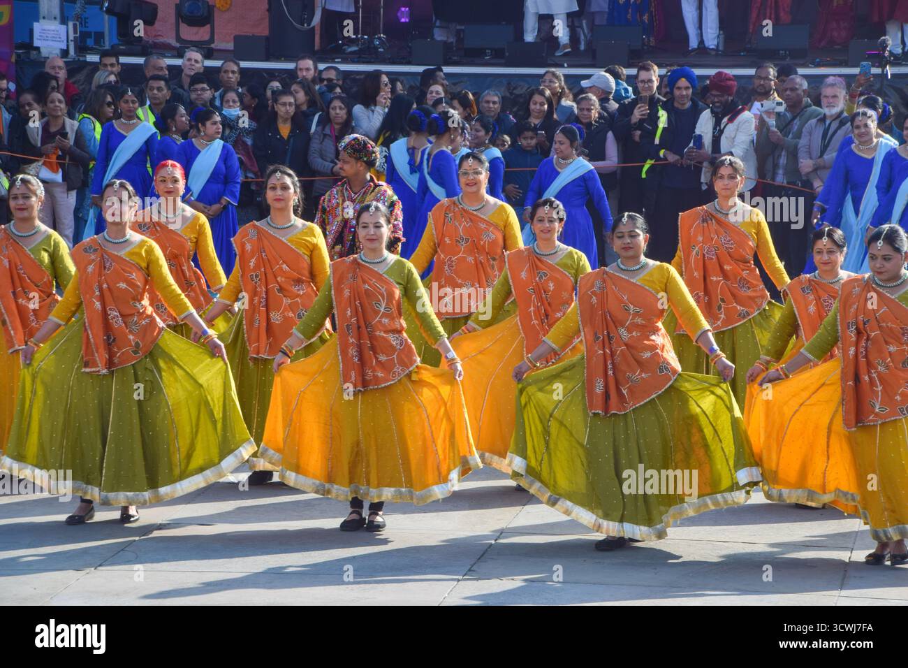 London, UK. 12th October 2025. Dancers perform during Diwali On The ...