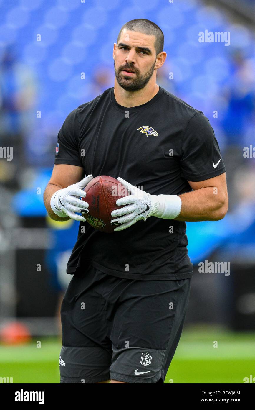 Baltimore Ravens tight end Mark Andrews works out prior to an NFL ...