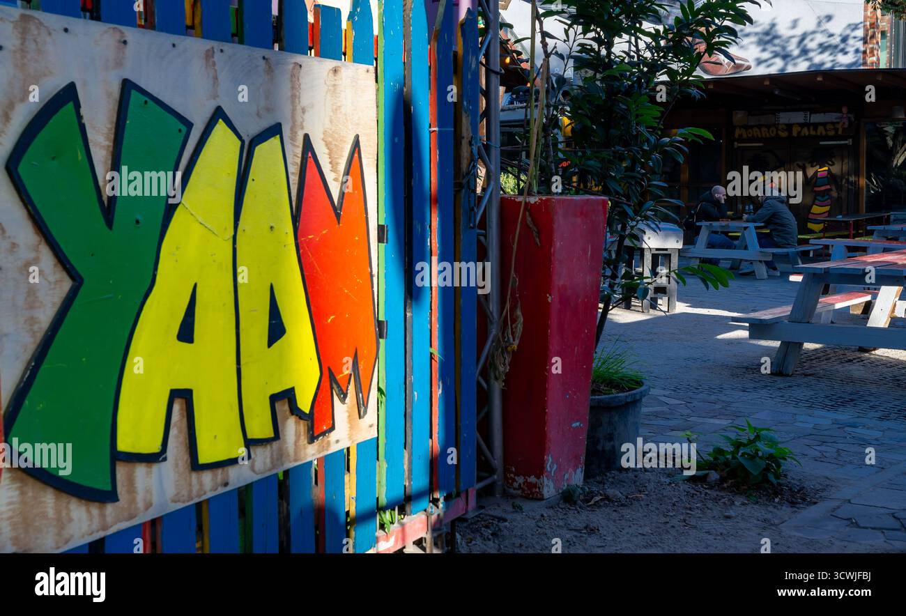Entrance area of YAAM, the famous cultural venue and beach bar near the ...