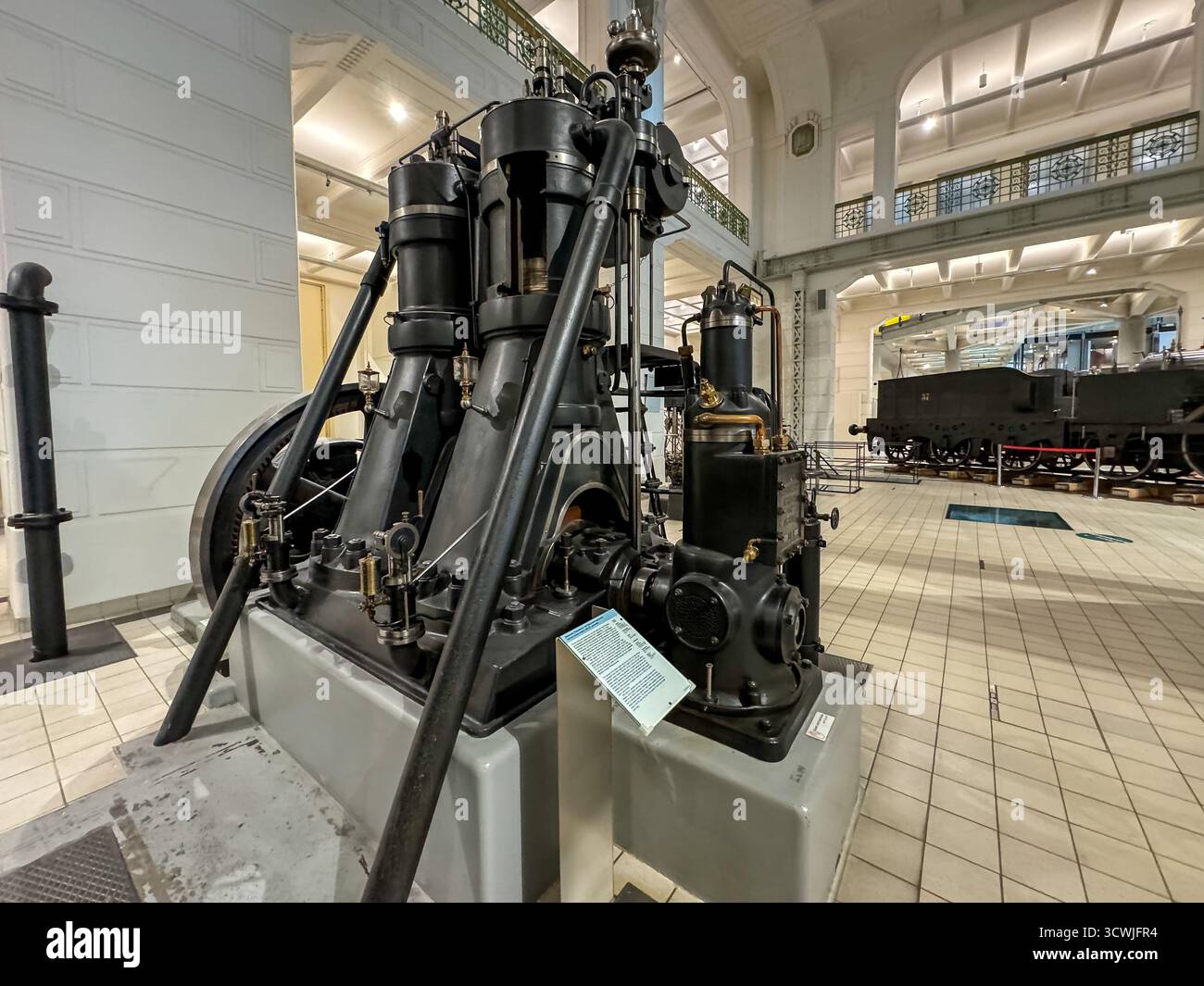Exhibits inside the Technisches Museum Wien showcasing historic ...
