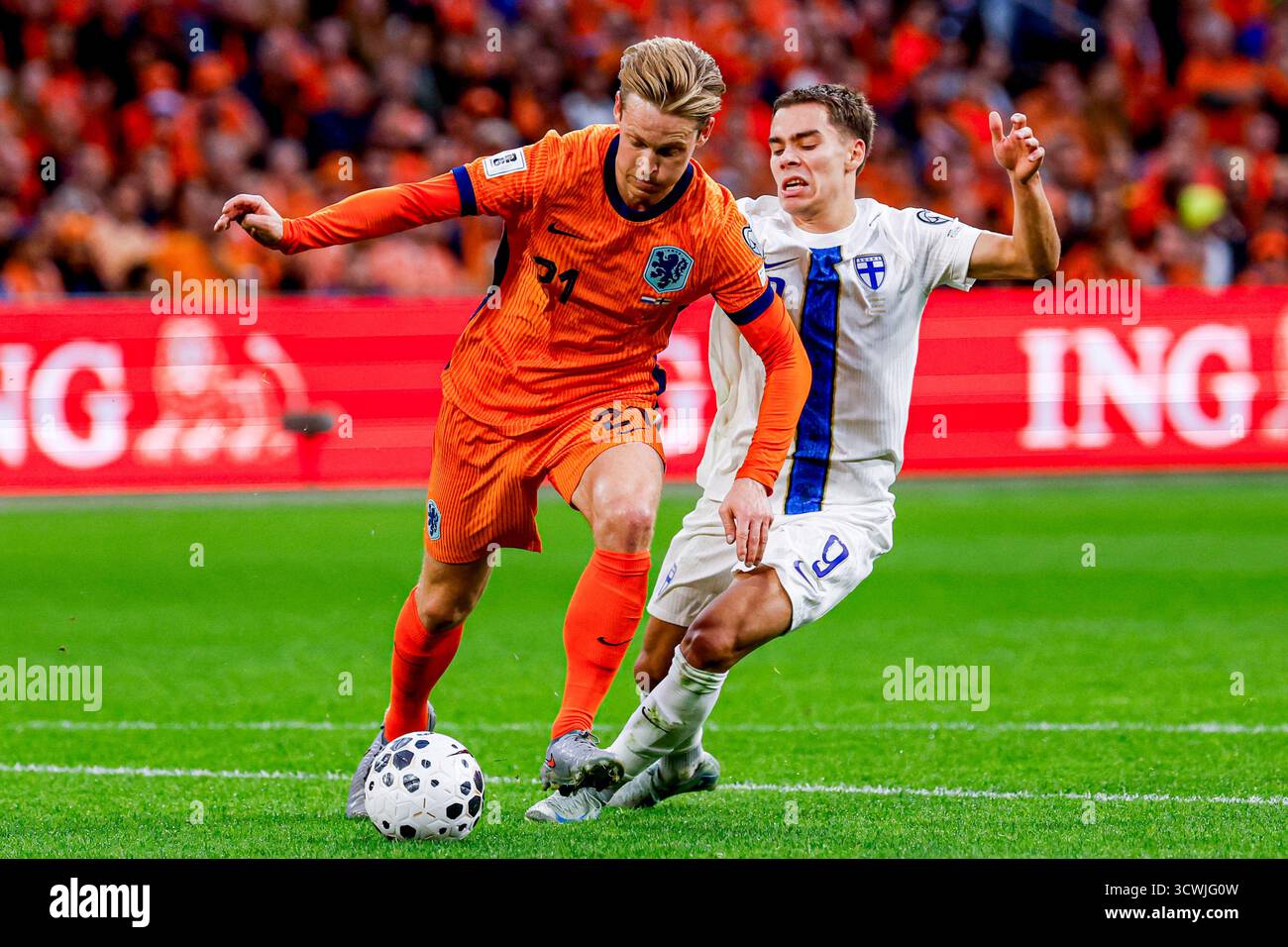 Amsterdam, Netherlands. 12th Oct, 2025. Frenkie de Jong of the ...