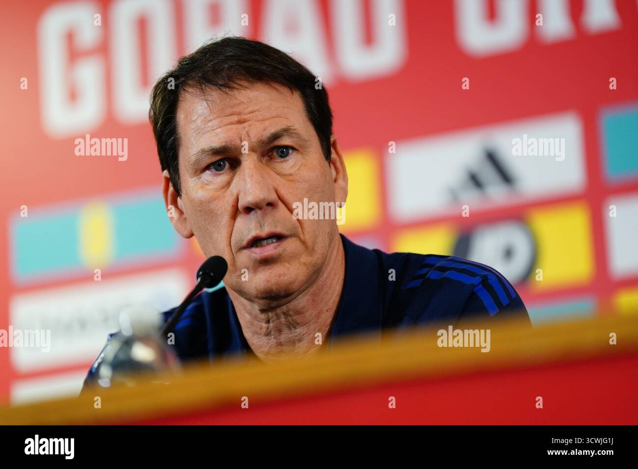 Belgium head coach Rudi Garcia speaking during a press conference at ...