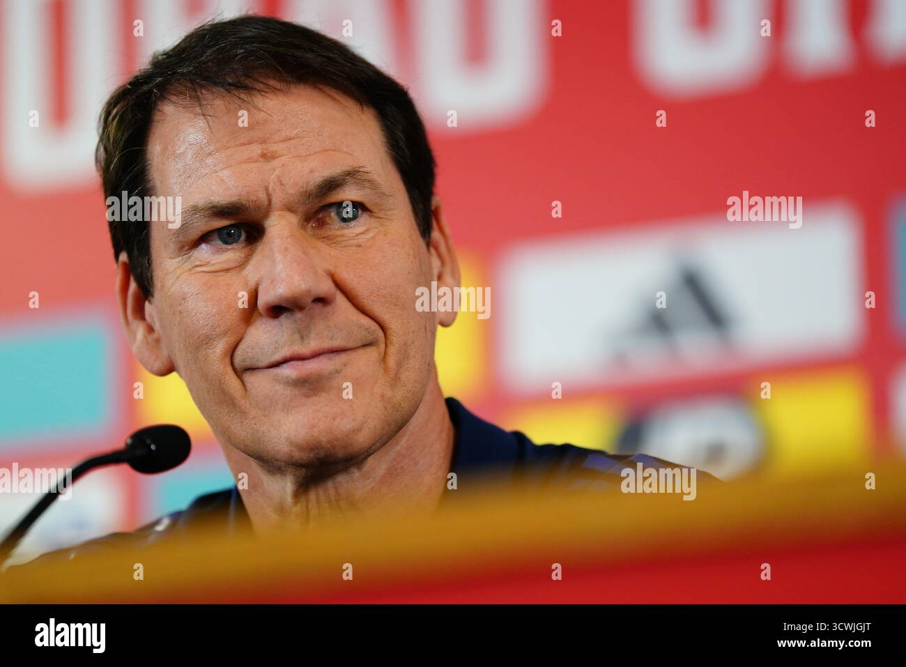 Belgium head coach Rudi Garcia speaking during a press conference at ...