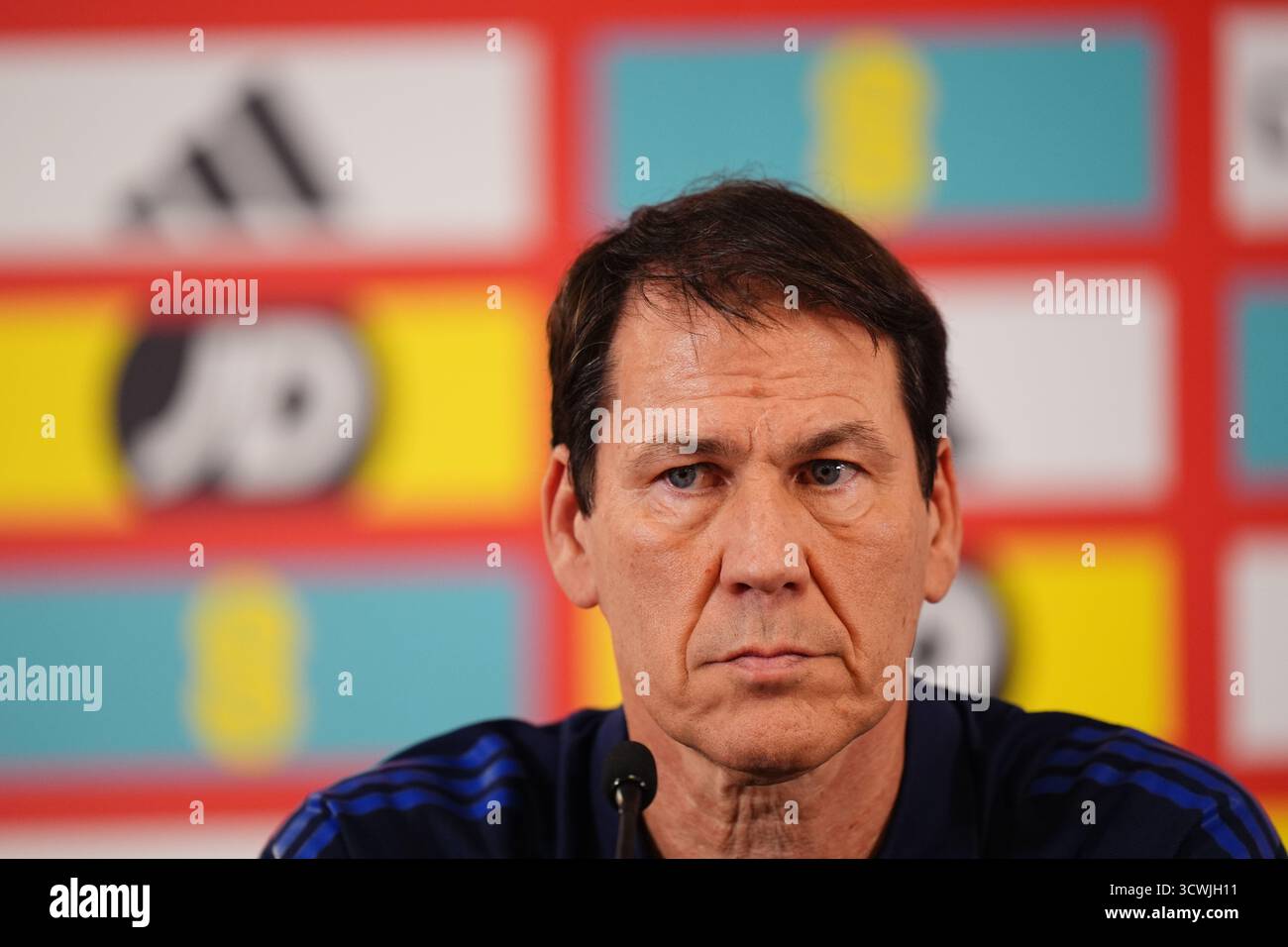 Belgium head coach Rudi Garcia speaking during a press conference at ...