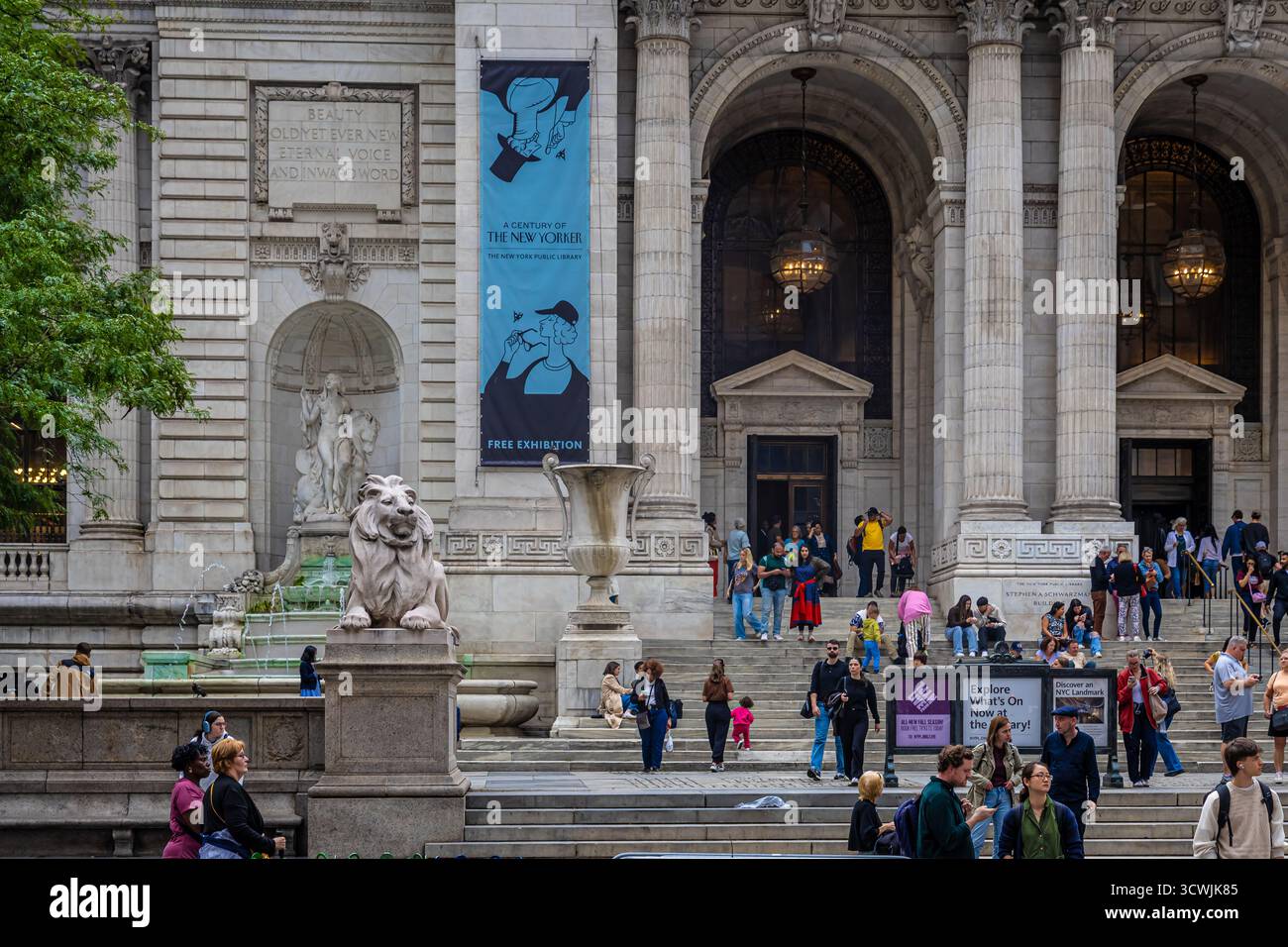 Iconic New York Public Library main branch on Fifth Avenue in Manhattan ...