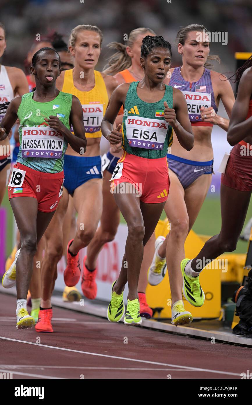 Medina Eisa of Ethiopia competing in the women’s 5000m heats at the ...