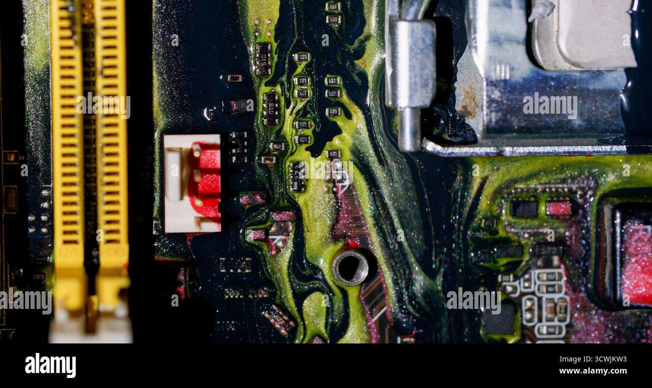 Paint particles circuit board blur hi-res stock photography and images ...