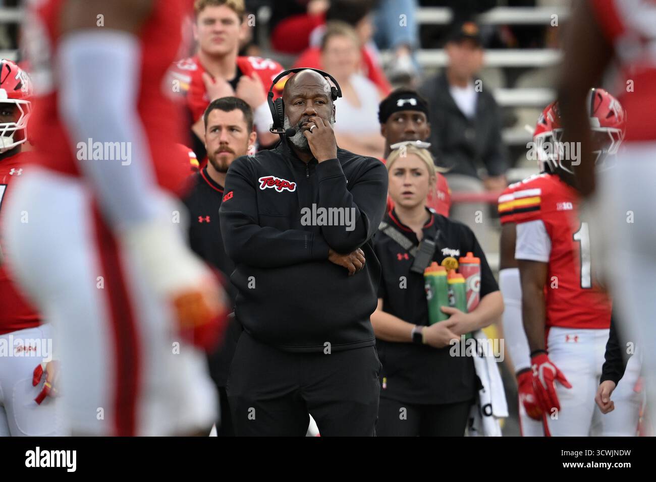 Maryland head coach Michael Locksley during the first half of a NCAA ...