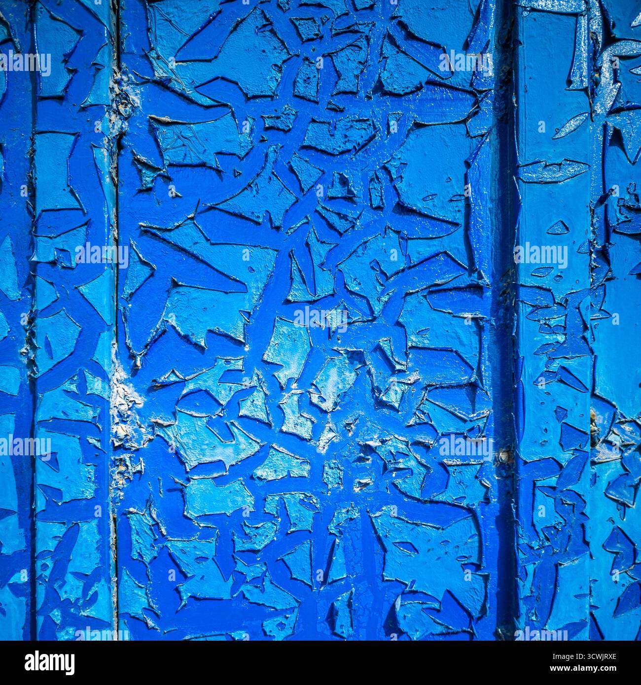 Cracked blue paint texture, peeling surface, aged finish, abstract ...