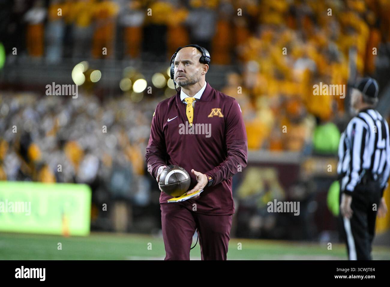 Minnesota head coach P.J. Fleck watches their game against Purdue ...