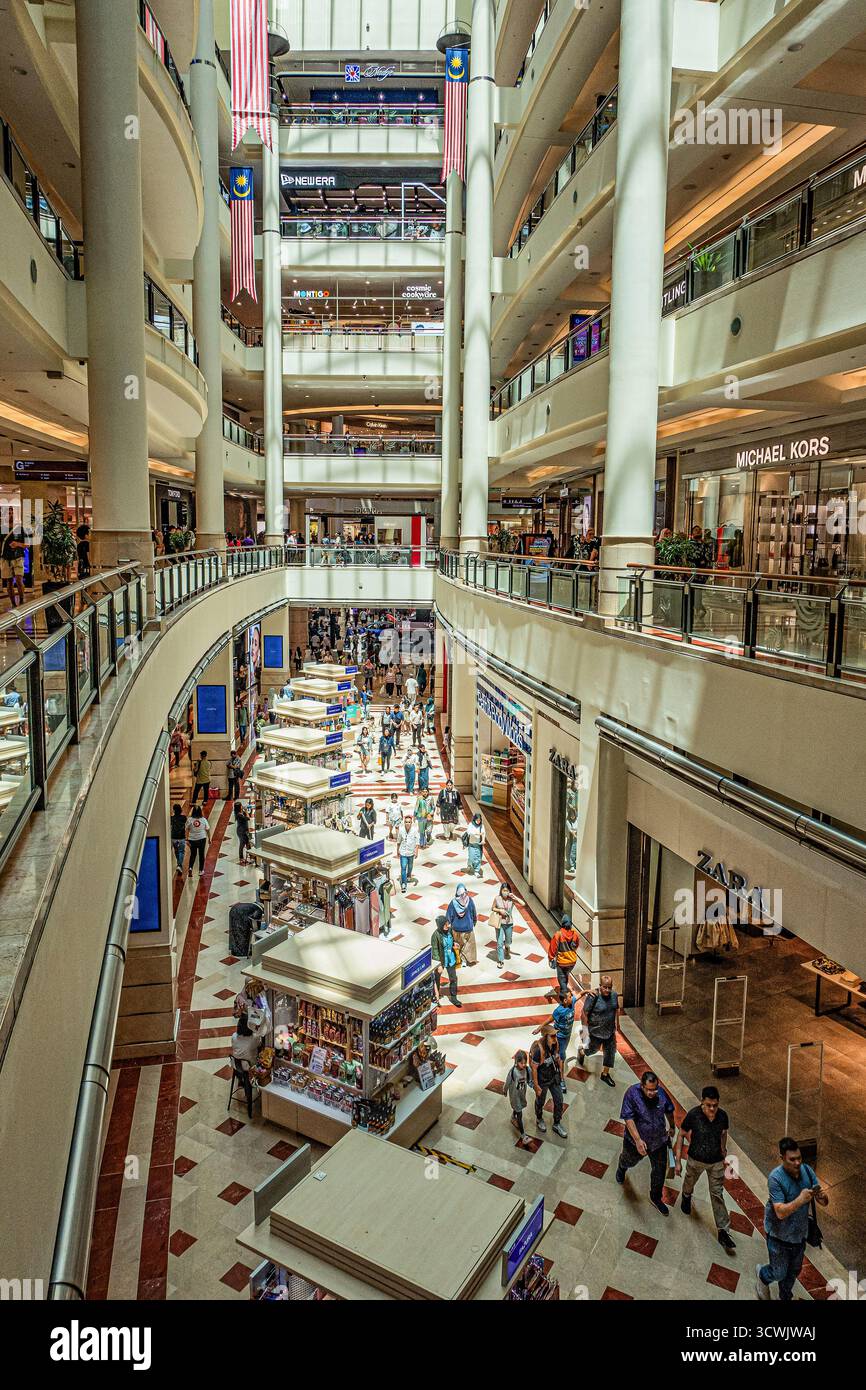 Kuala Lumpur, Malaysia - August 02, 2024: Busy shopping mall interior ...