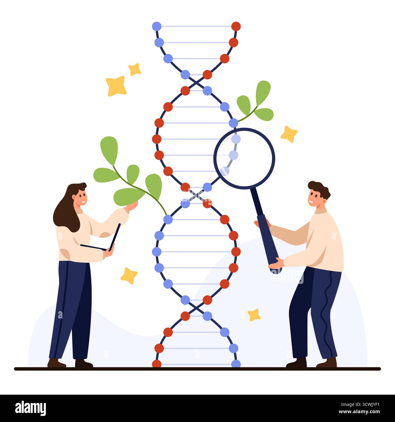 Examining plants science Stock Vector Images - Alamy