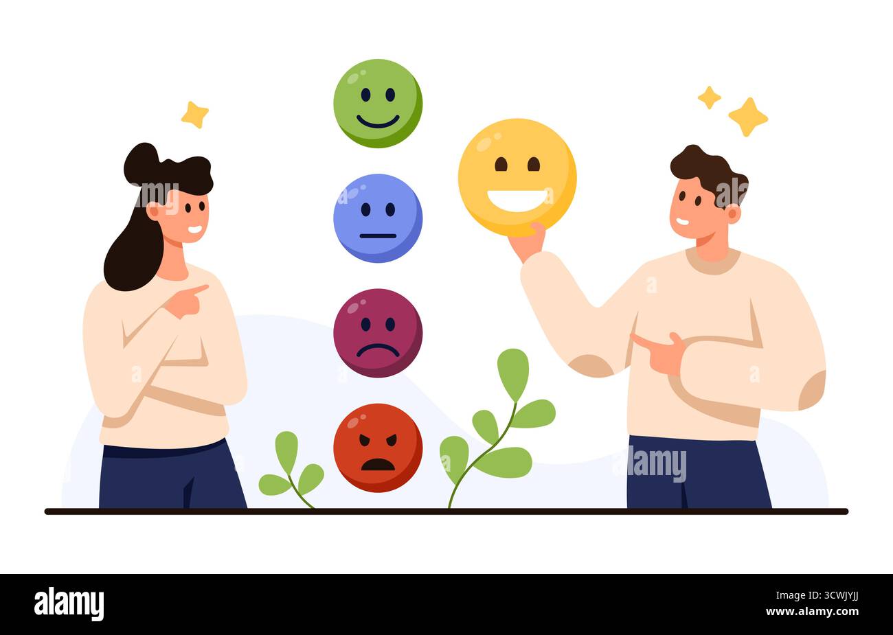 Woman expressing emotions on isolated Stock Vector Images - Alamy