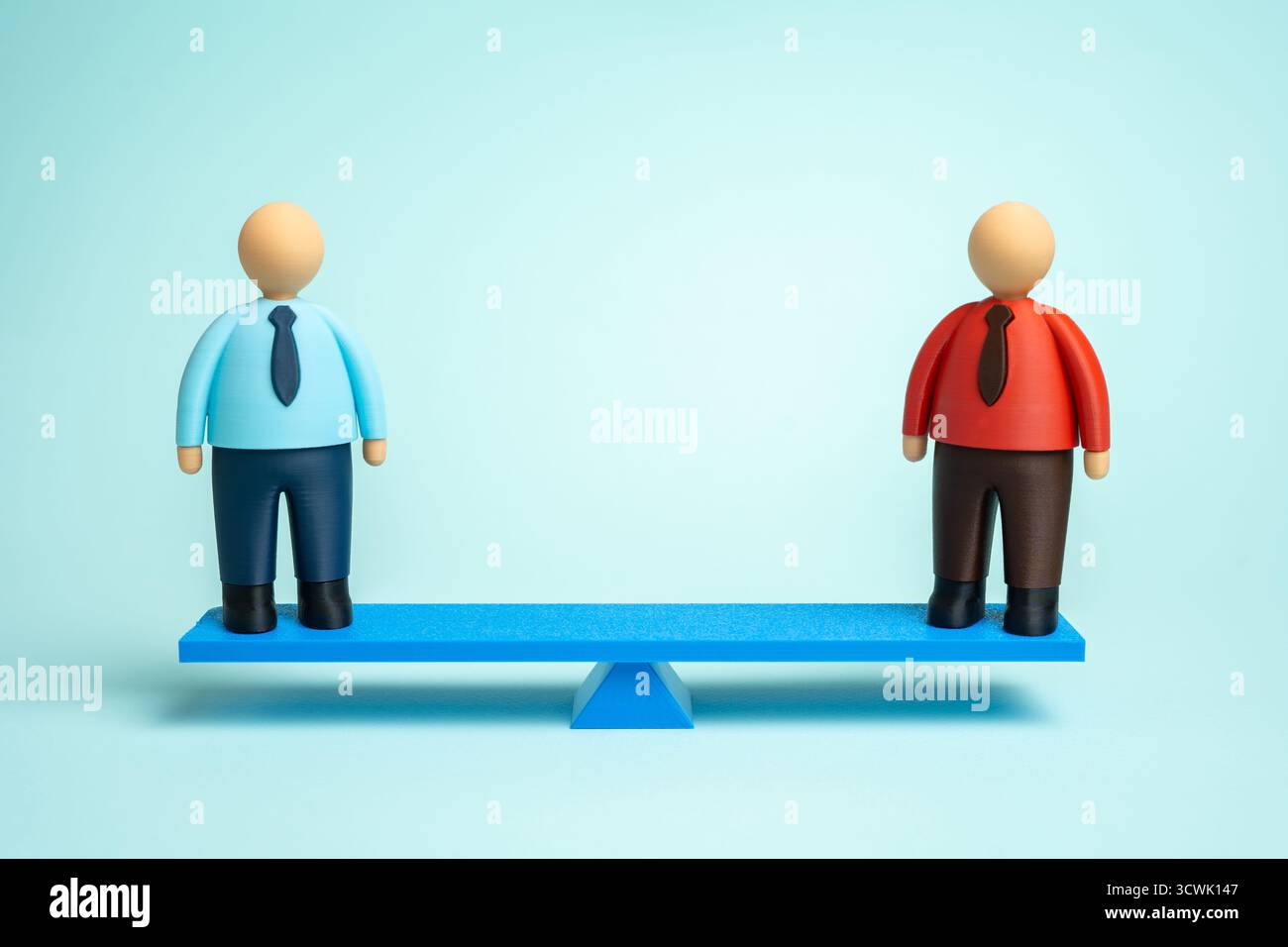 Two workers on a scale. Sales competition. Candidate selection ...