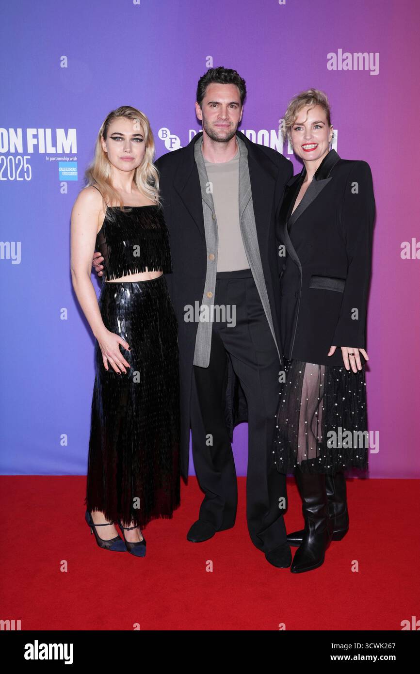 Imogen Poots, from left, Tom Bateman and Nina Hoss pose for ...