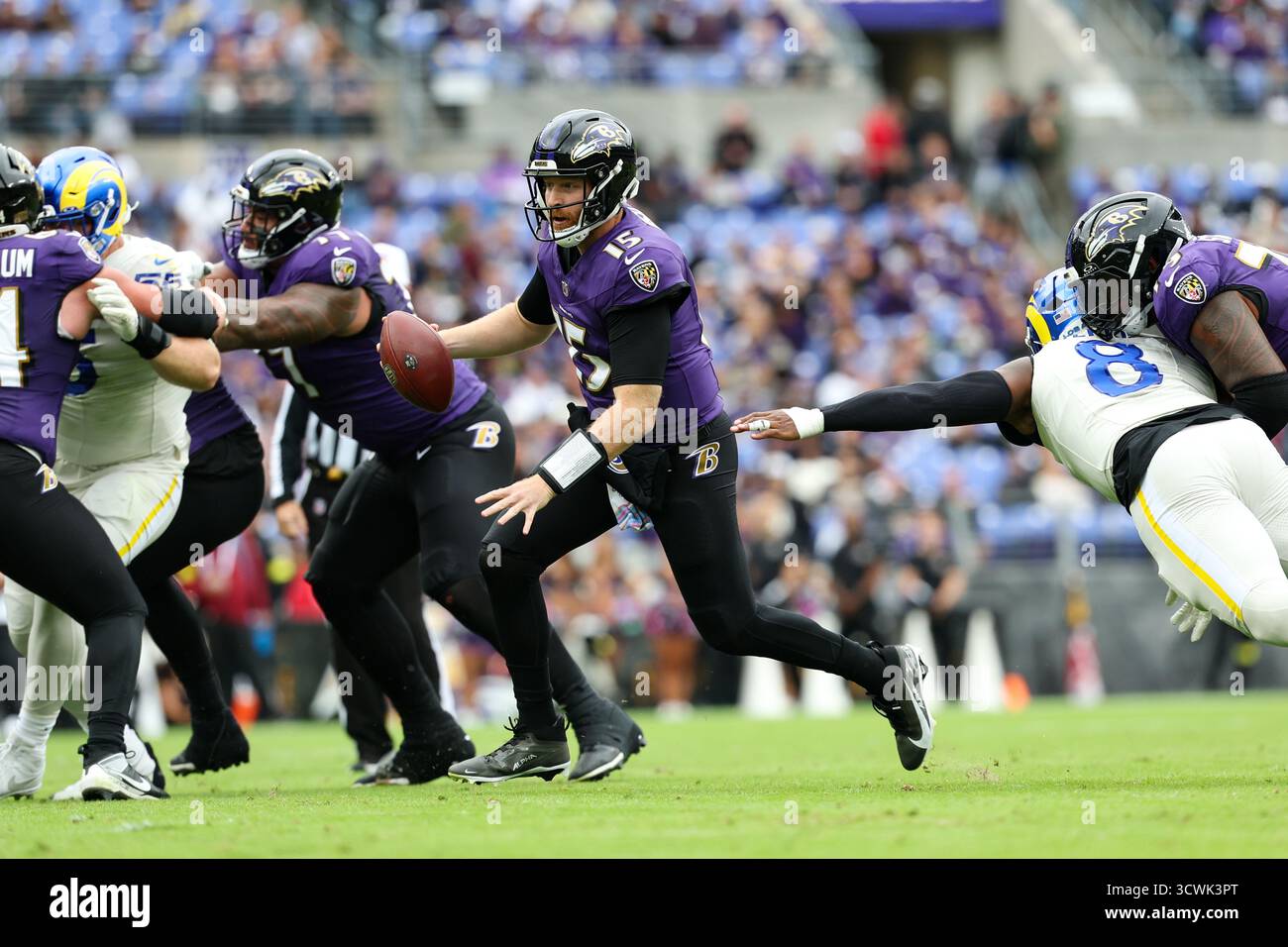 Baltimore Ravens quarterback Cooper Rush (15) runs the ball during the ...