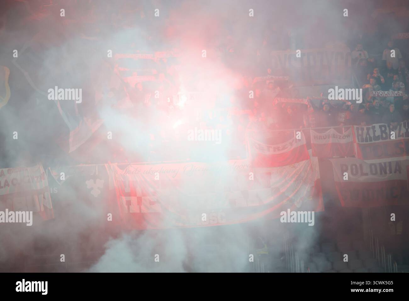 Poland fans light up flares during a World Cup 2026 group G qualifying ...
