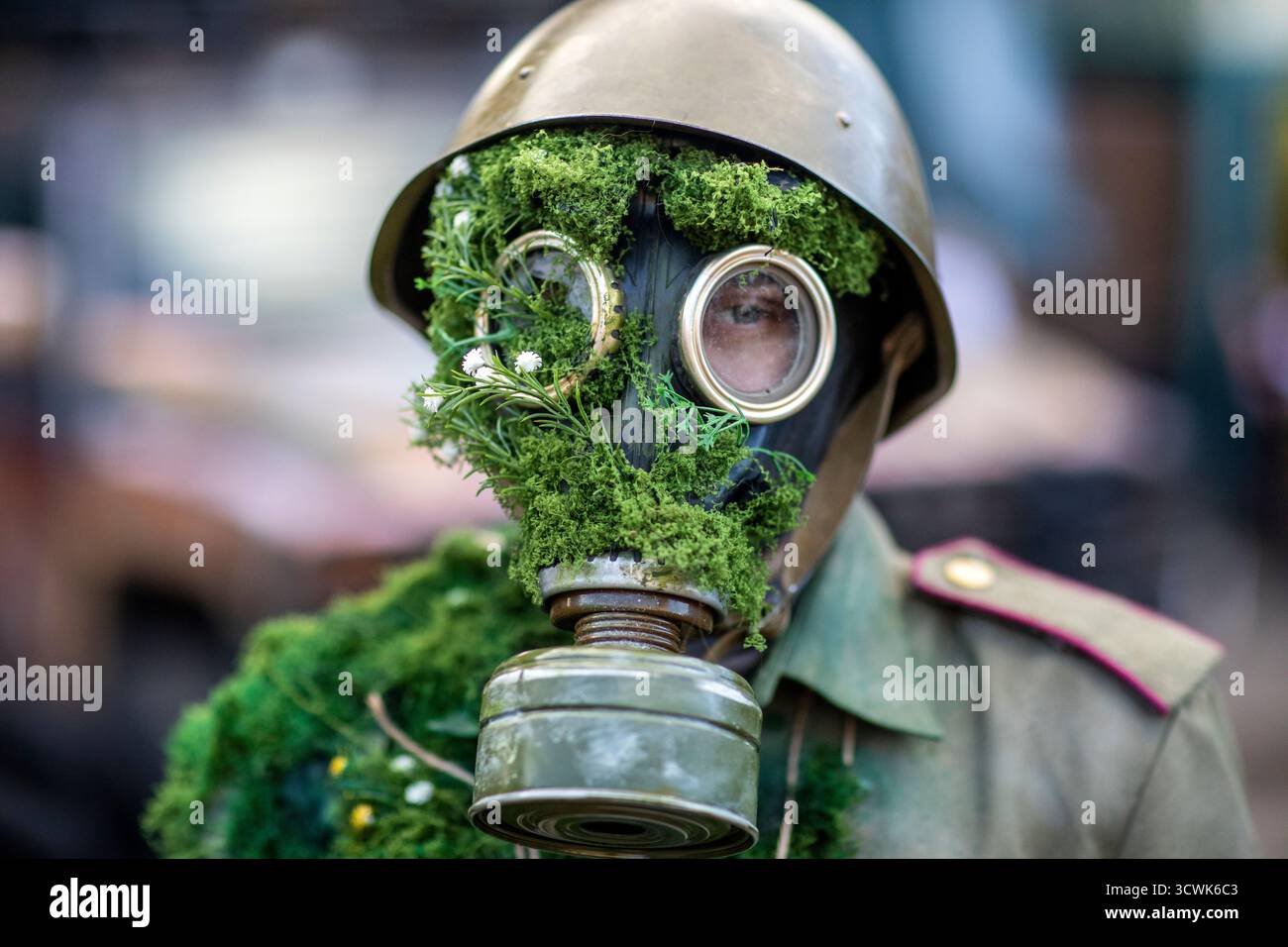 Moscow, Russia. 12th of October, 2025. Participant wearing soviet ...