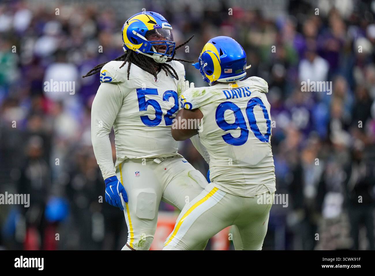 Los Angeles Rams defensive end Larrell Murchison (52) reacts with ...