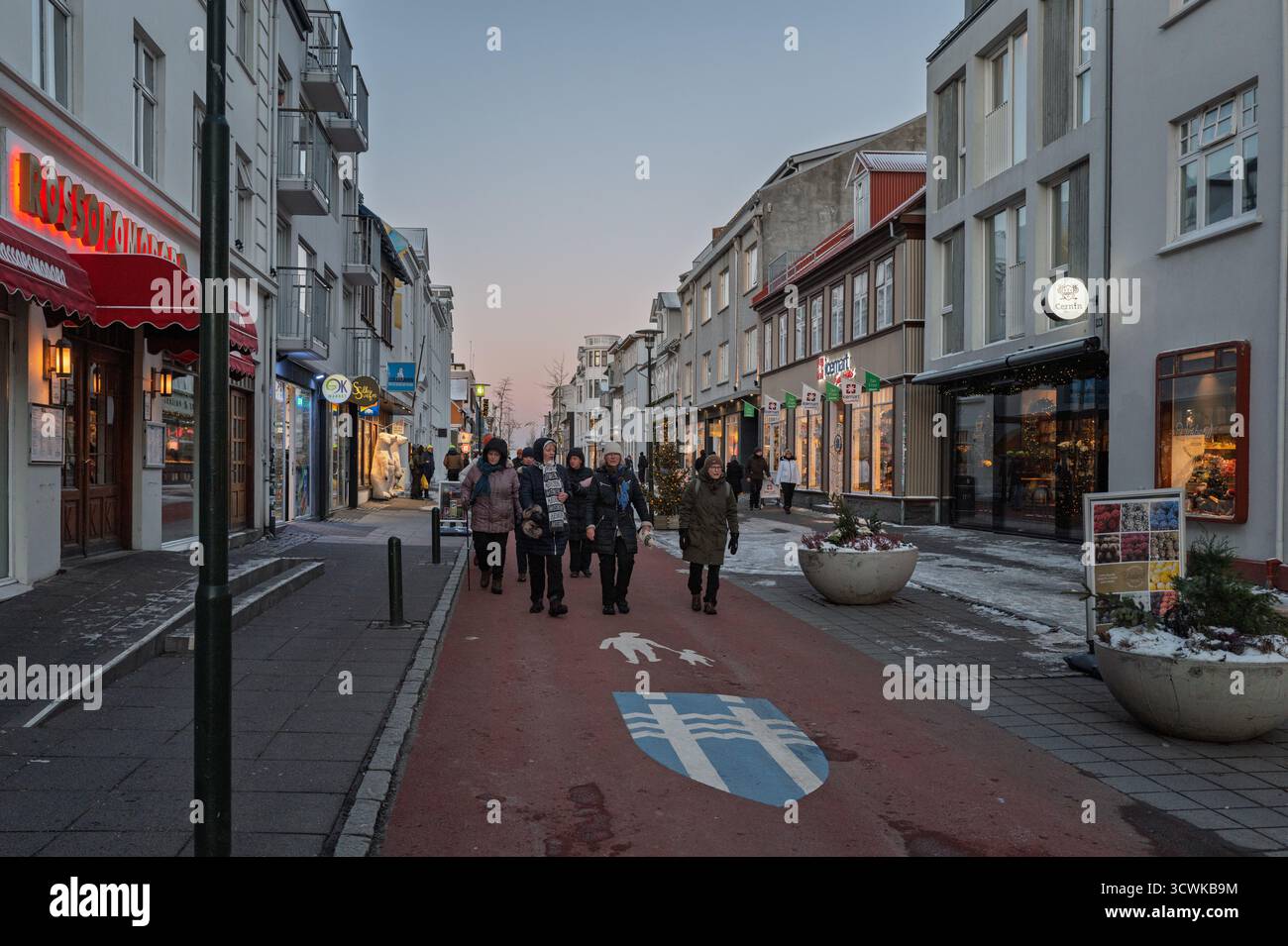 Reykjavík City Center, Iceland – colorful streets by Laugavegur with ...