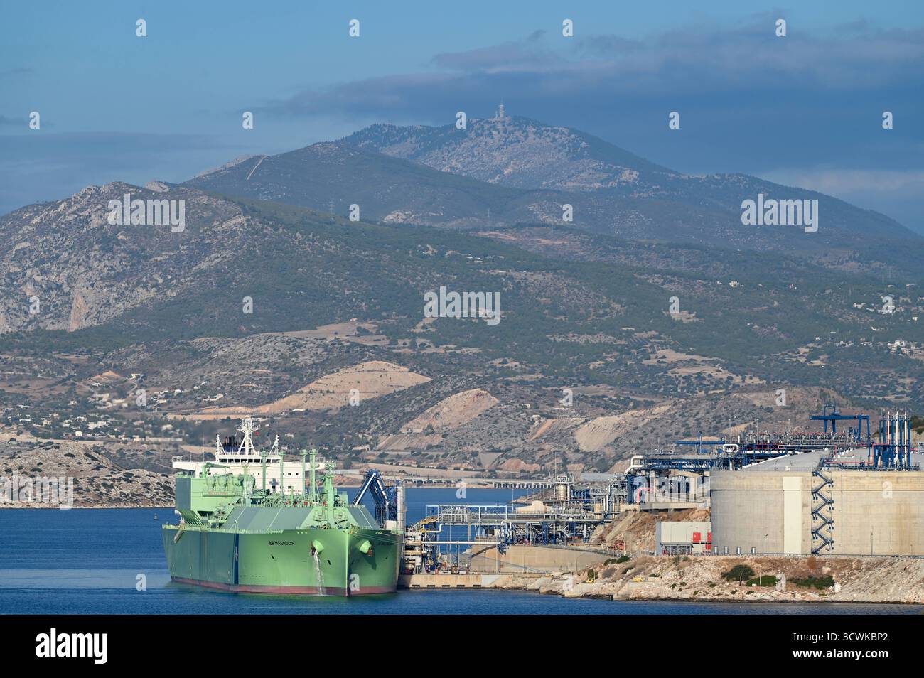 US LNG unloaded at Revithoussa terminal near Athens LNG tanker BW ...