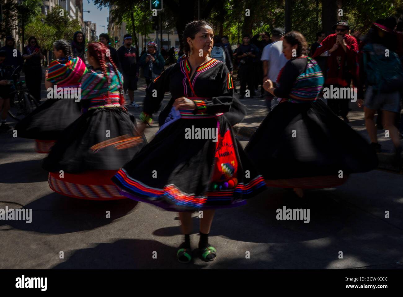 Commemoration of Indigenous Resistance Day in Santiago de Chile on ...