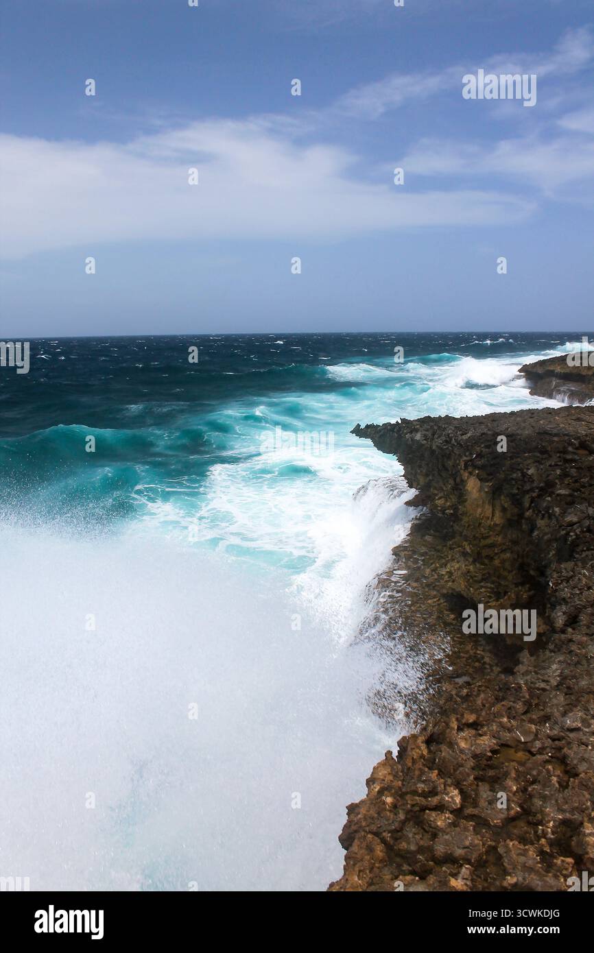 The sea is always rough here on the rocks of the Boca Tabla nature ...