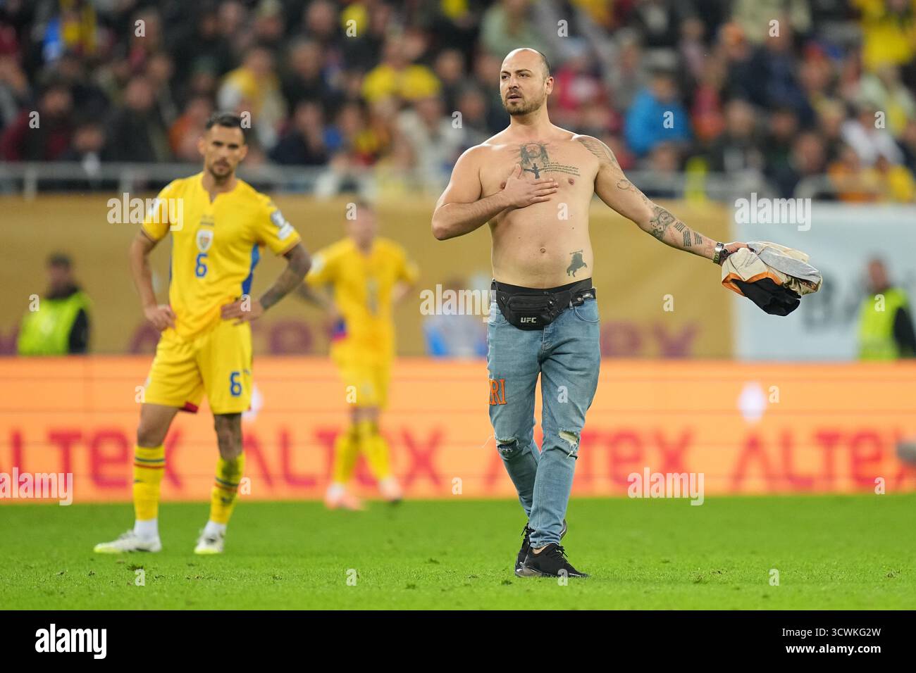 A streaker enters the pitch during the World Cup 2026 group H ...